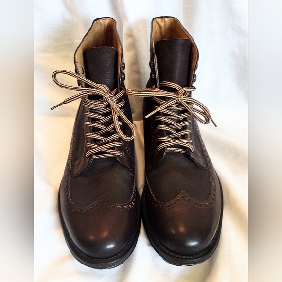 Rococo | Shoes | Rococo Brown Italian Leather Wingtip Lace Up Mens ...